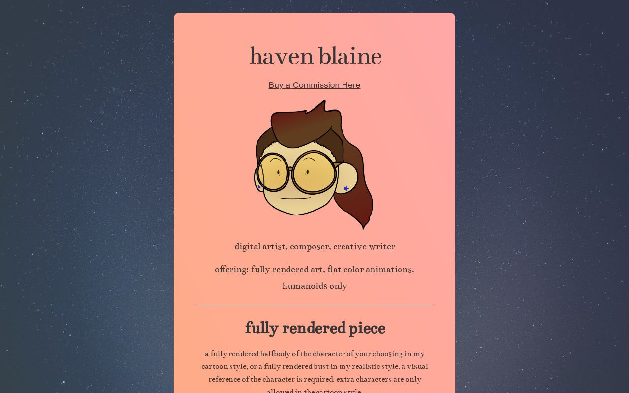 haven blaine's commissions